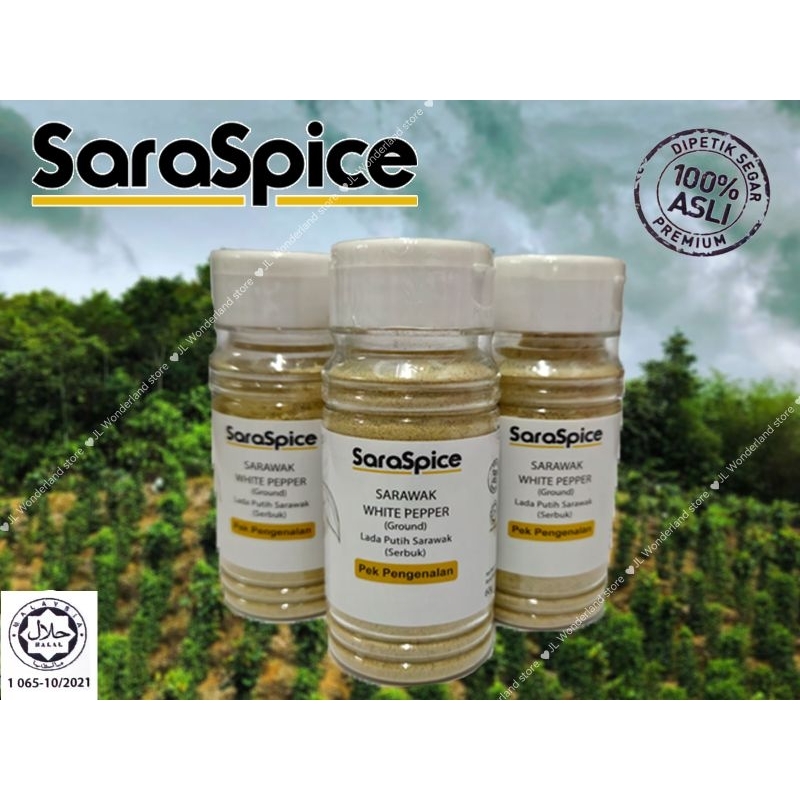 Saraspice Pure Sarawak Grounded White/Black Pepper Powder(60g) | Shopee ...