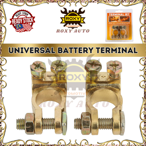 ROXY 1 SET Universal Car Battery Terminal Clamp Clips Connector Copper ...