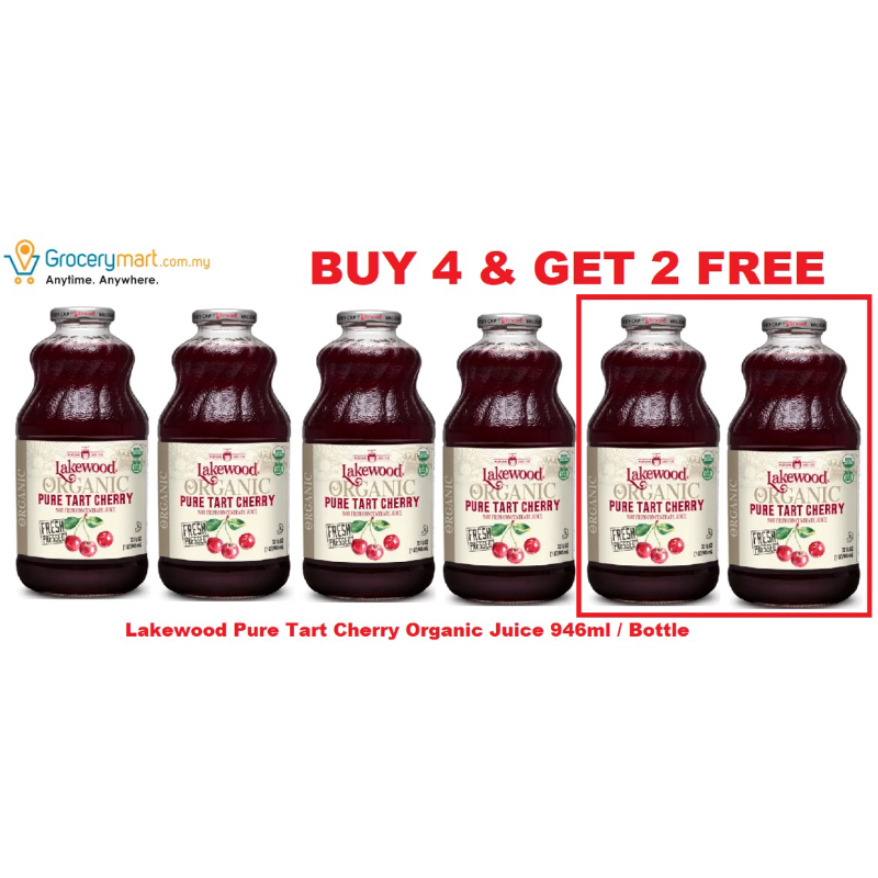 [BUY 4 FREE 2] Lakewood Organic Pure Tart Cherry Juice 946ml - HEALS ...