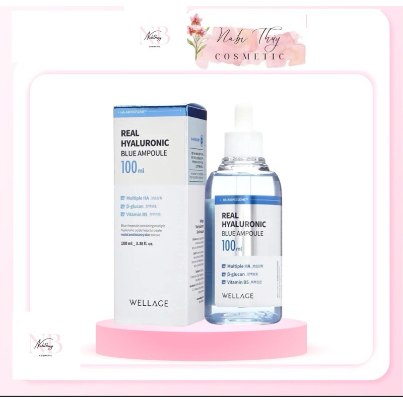 Wellage Real Hyaluronic Blue Ampoule Moisturizing and Restoring Essence ...