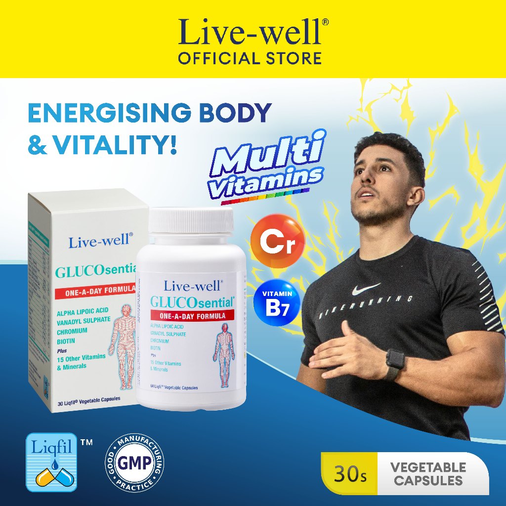 Live-well Glucosential Multi Vitamin Minerals Supplement Alpha Lipoic ...
