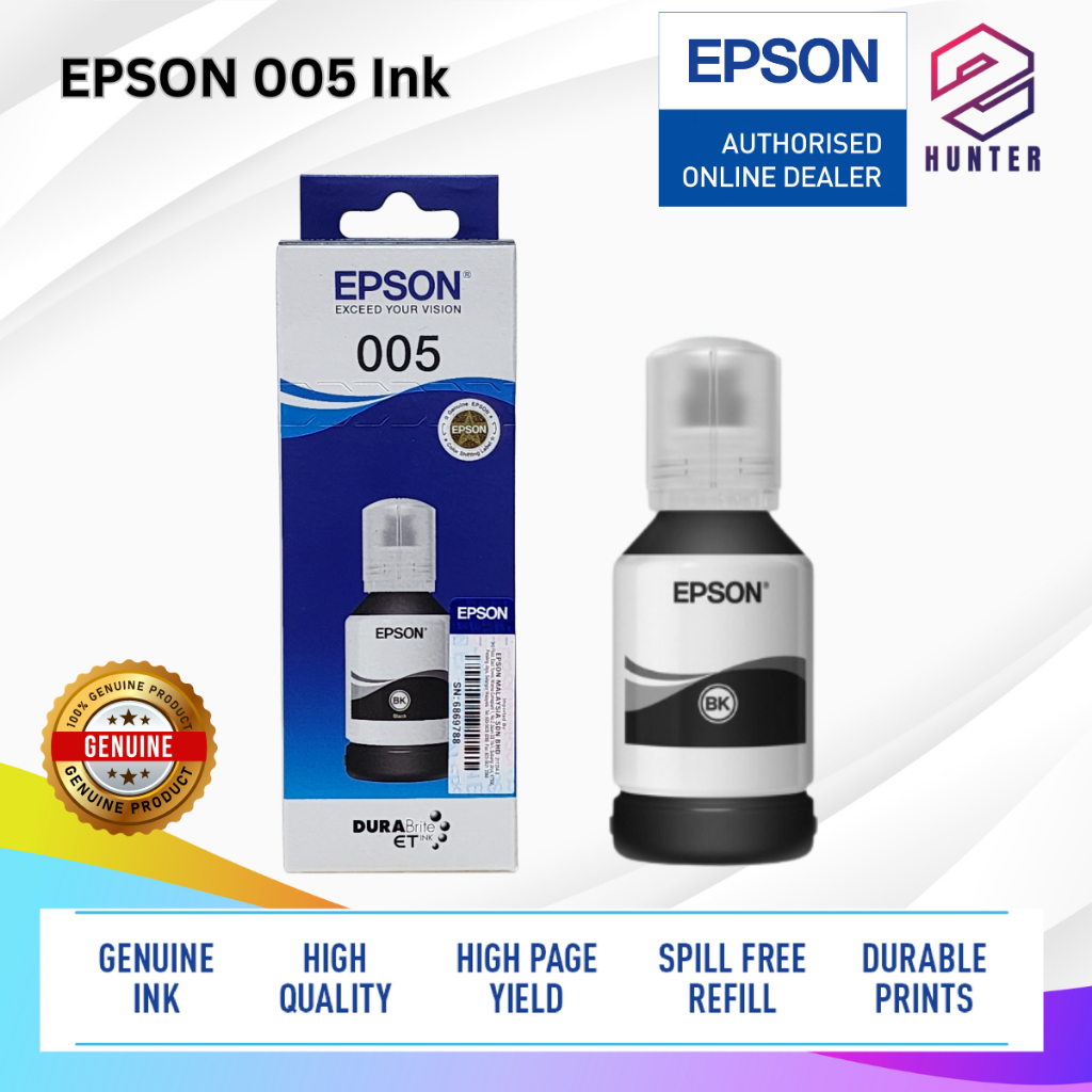 ORIGINAL EPSON 005 BLACK INK T03Q100 120ml FOR M1100 / M1120 / M1140 ...