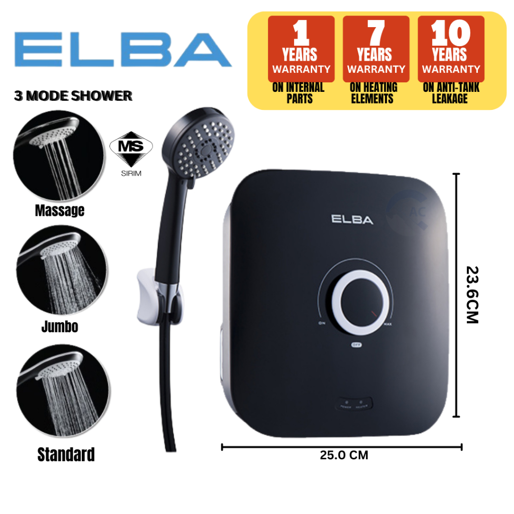 Elba Instant Water Heater (Acqua Series) EWH-K3420 Galaxy Black ...