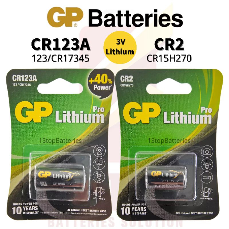 GP 3V Lithium Pro Battery (CR123A/123/CR17345 )(CR2/CR15H270) | Shopee Malaysia