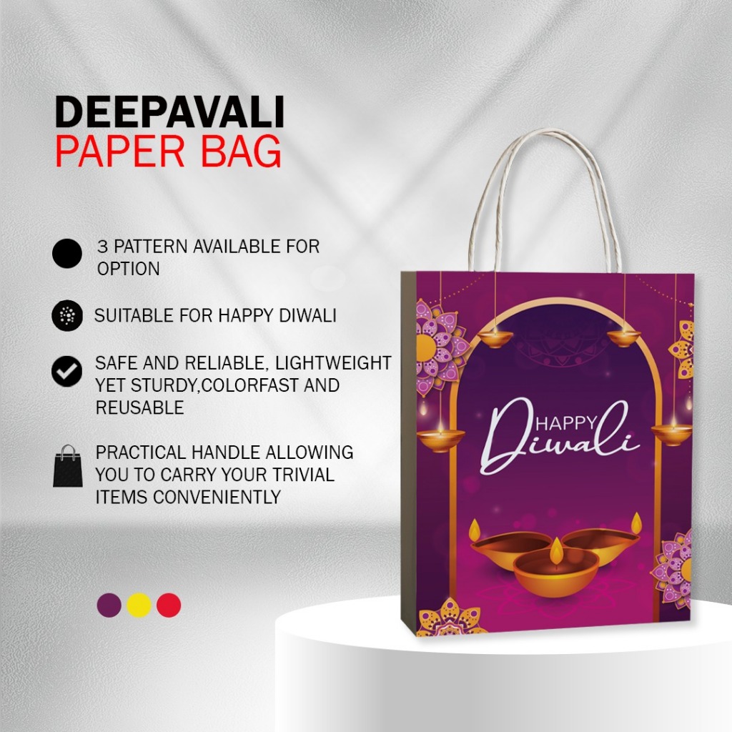 1 Pcs Paper bag Deepavali Diwali paper bag gift bag paper bags cookies ...