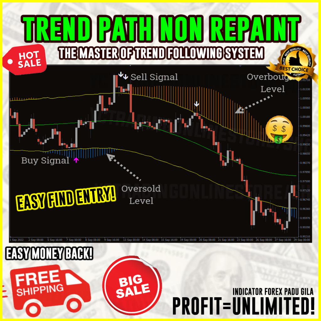 TREND PATH NON REPAINT INDICATOR🤑 💎TREND FOLLOWING STSTEM💎 (EASY PIPS💎 ...