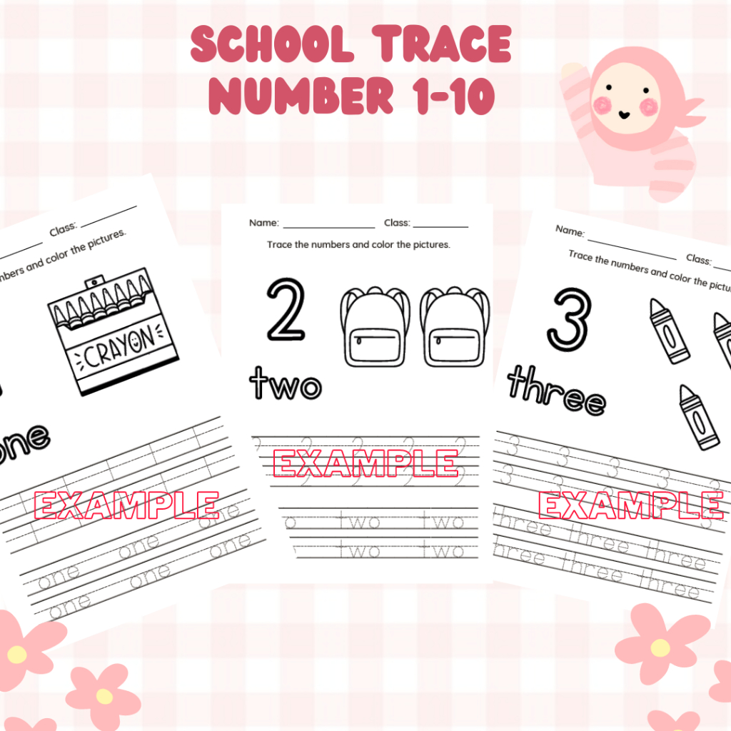 [PDF/SOFTCOPY] 1-10 Trace Numbers School Coloring Pages For Kids Adult ...