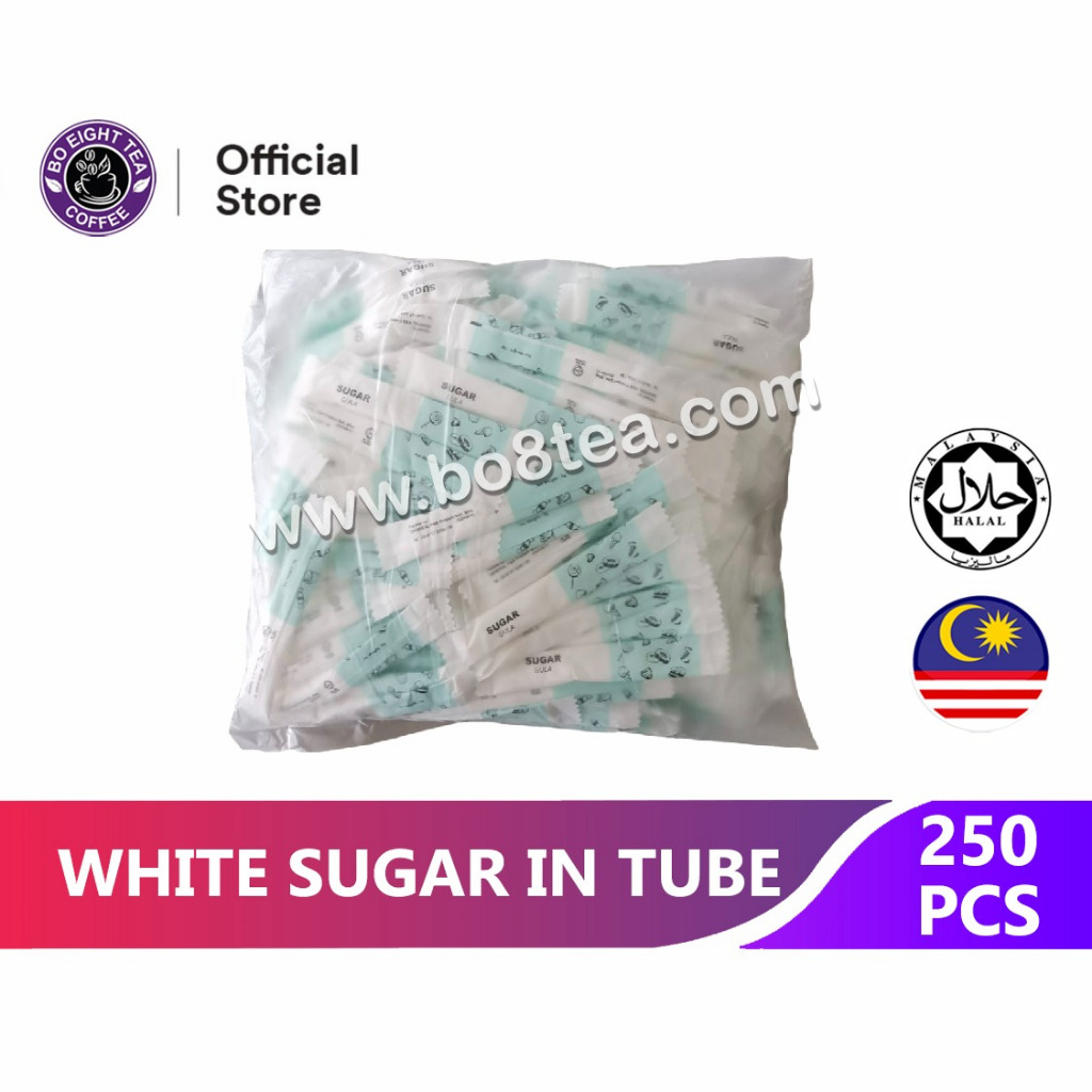 WHITE SUGAR IN TUBE (5g*250's) 白砂糖小包装 咖啡伴侣专用糖條 热茶代用糖包 Sachet / Tube ...