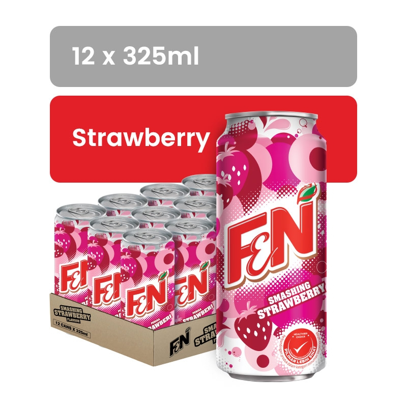 F&N FUN FLAVOURS STRAWBERRY 325ML X 12 CANS (1 CARTON) | Shopee Malaysia