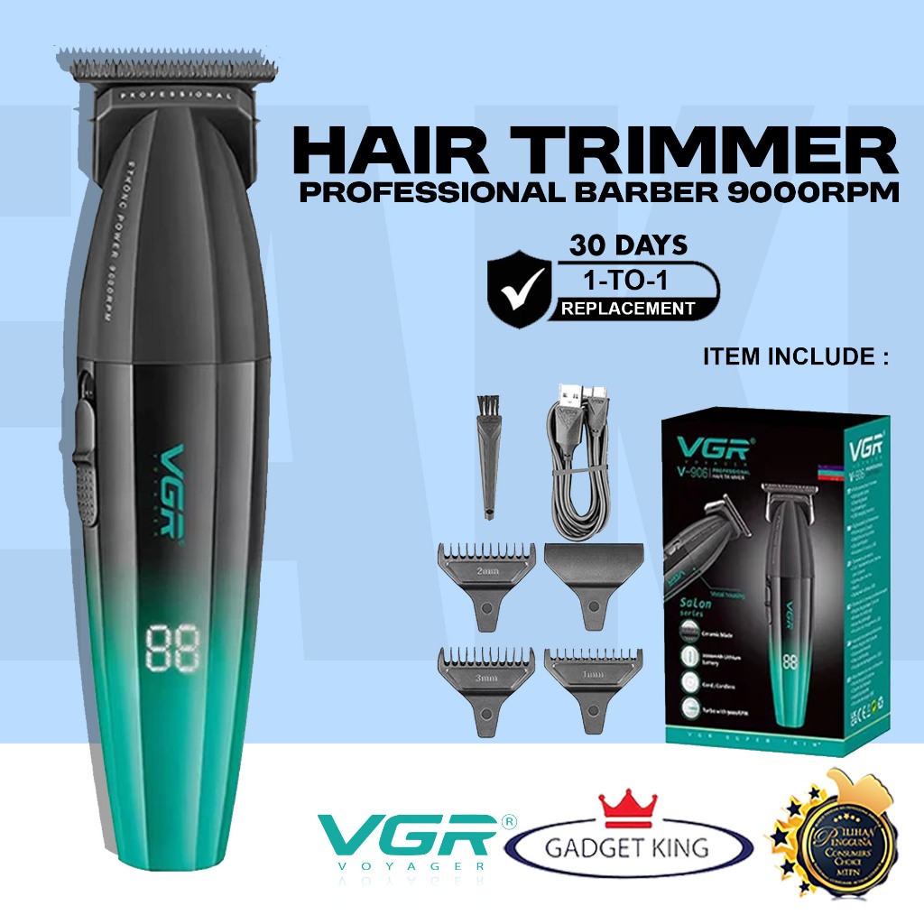 VGR V-906 Hair Salon Profesional Barber 9000RPM 5V Motor Push Hair Clipper Oil Head Gradient ...