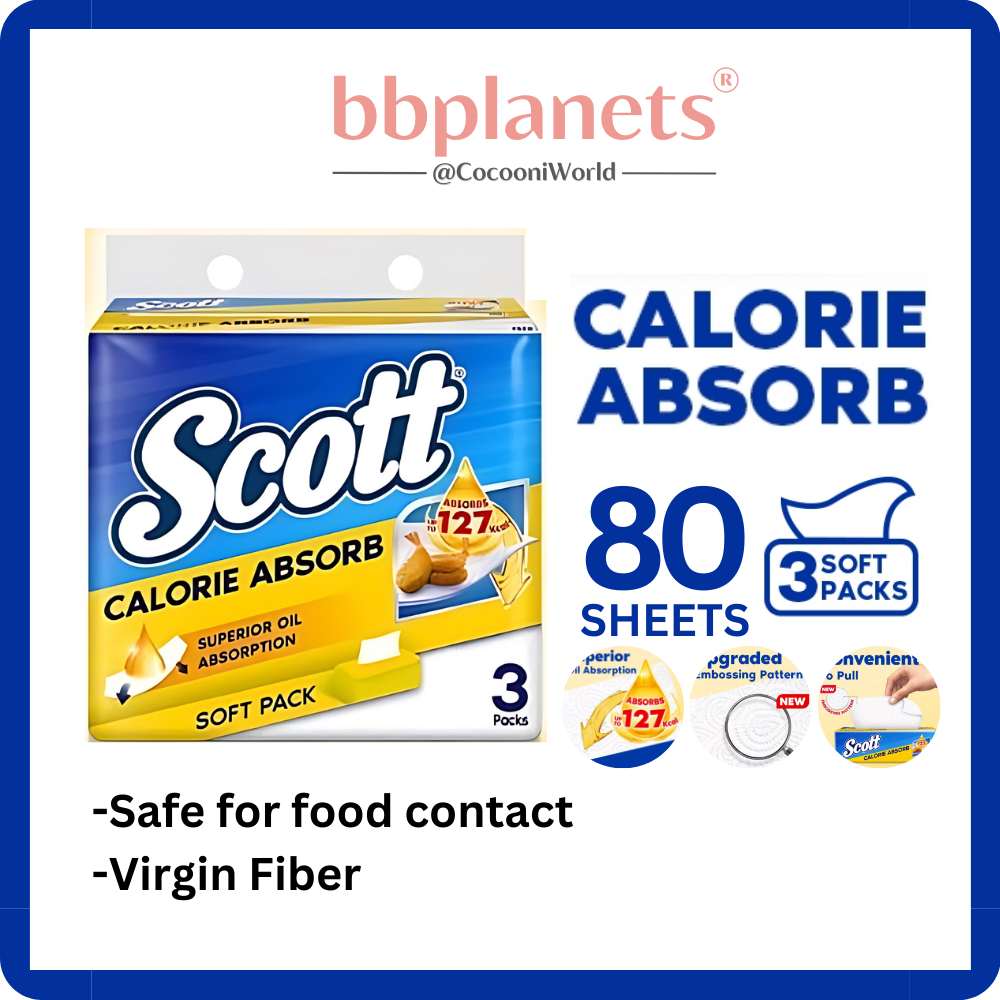 SCOTT Kitchen Calorie Absorb Interfolded 80sheets x 3pack Safe for food ...