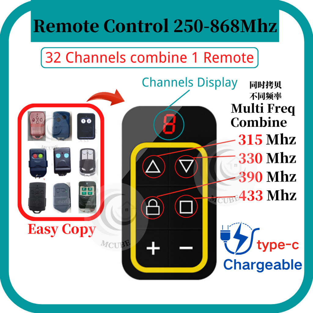 12 32 Channel Remote Control Autogate Alarm Remote Pagar 自动门遥控器 Multi ...