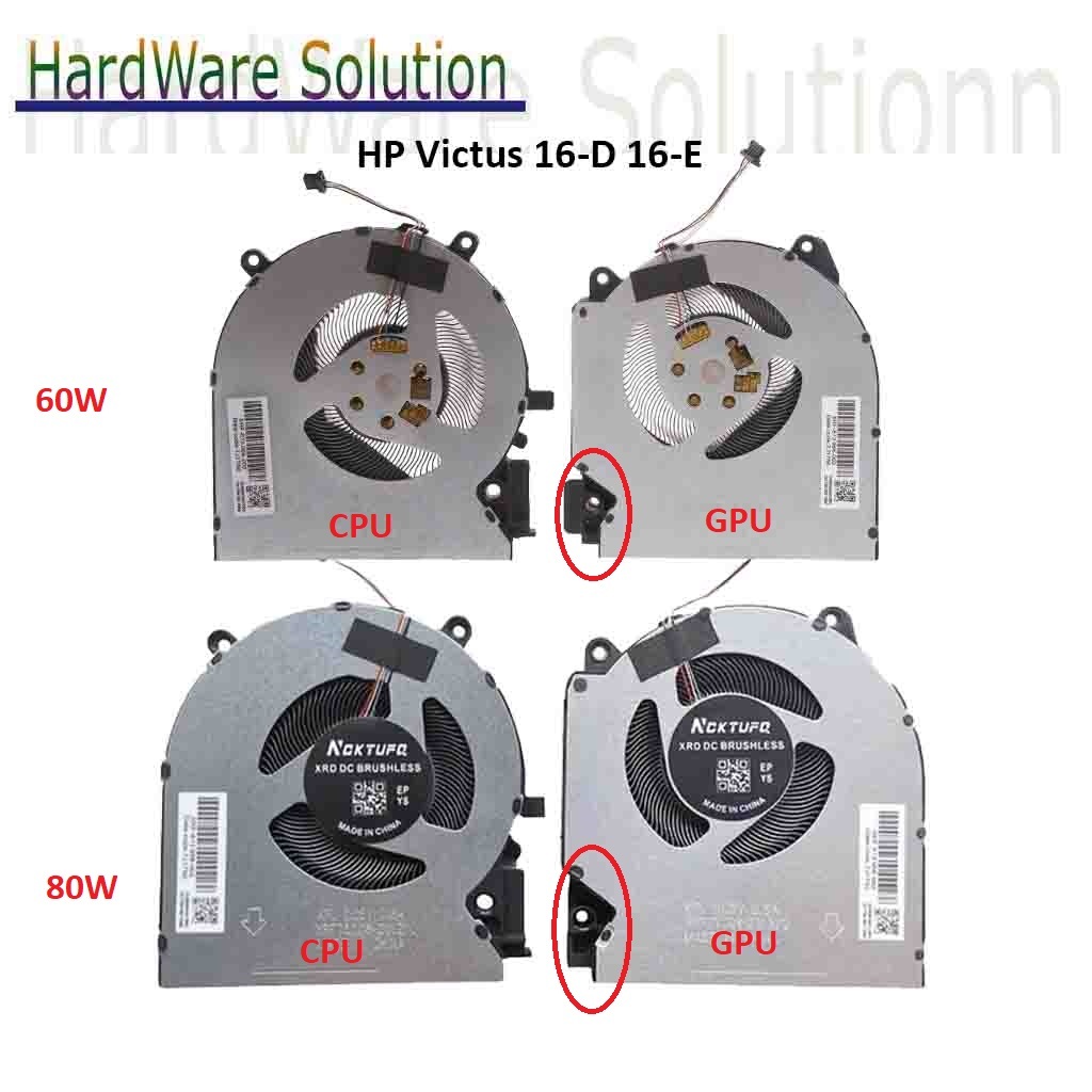 HP VICTUS 16-D 16-E 60W 80W CPU GPU TPN-Q263 Q264 M75721 M75723 M7572 ...