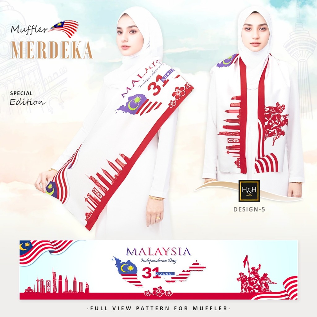 [READY STOCK] MAFLA MERDEKA 2024 Premium Quality 1 Side Printing ...