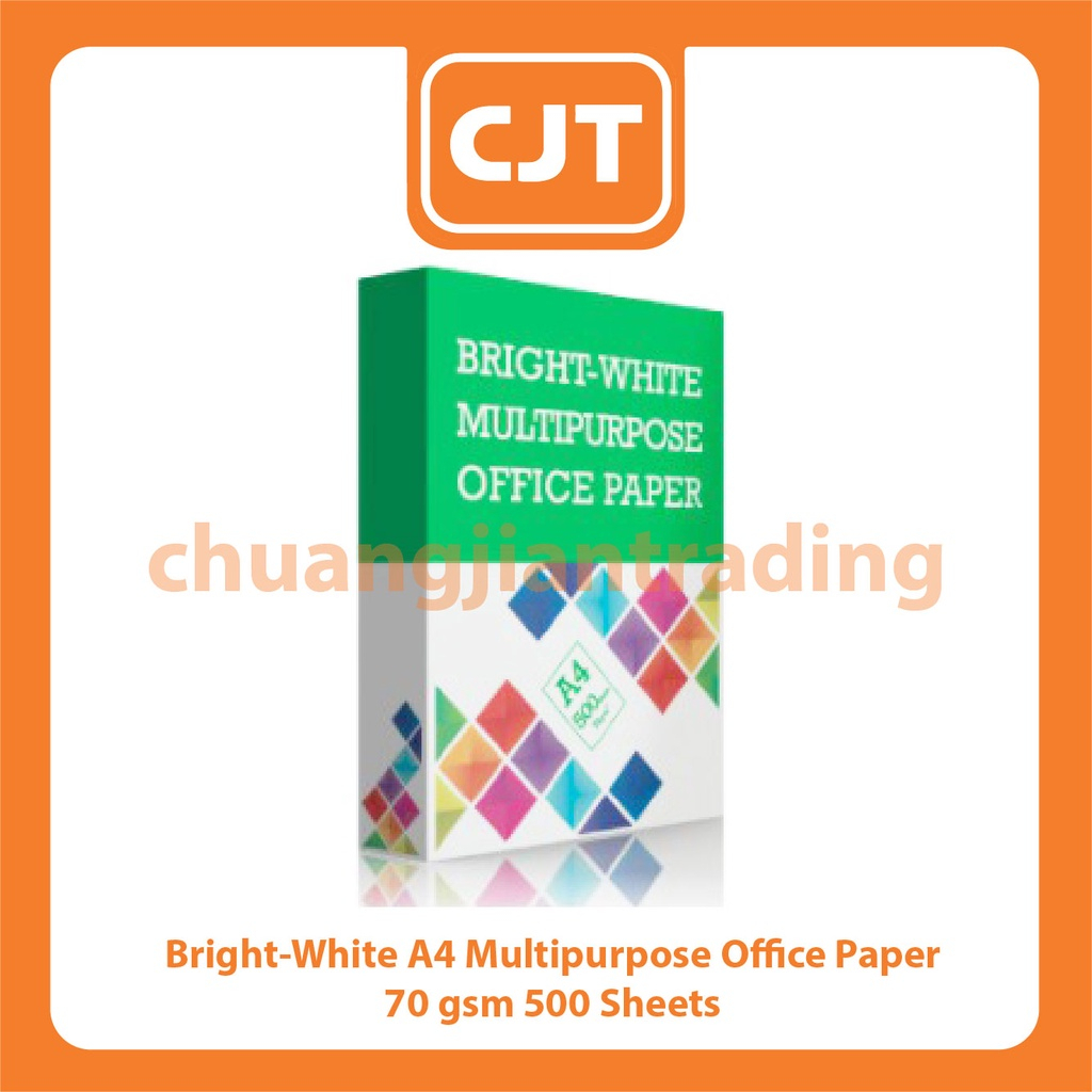 Bright-White A4 Multipurpose Office Paper 70gsm 500 Sheets | Shopee ...