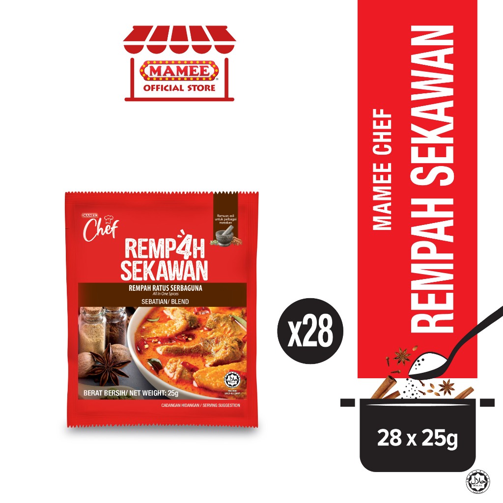 Mamee Chef Rempah 4 Sekawan Box (25g x 28) | Shopee Malaysia