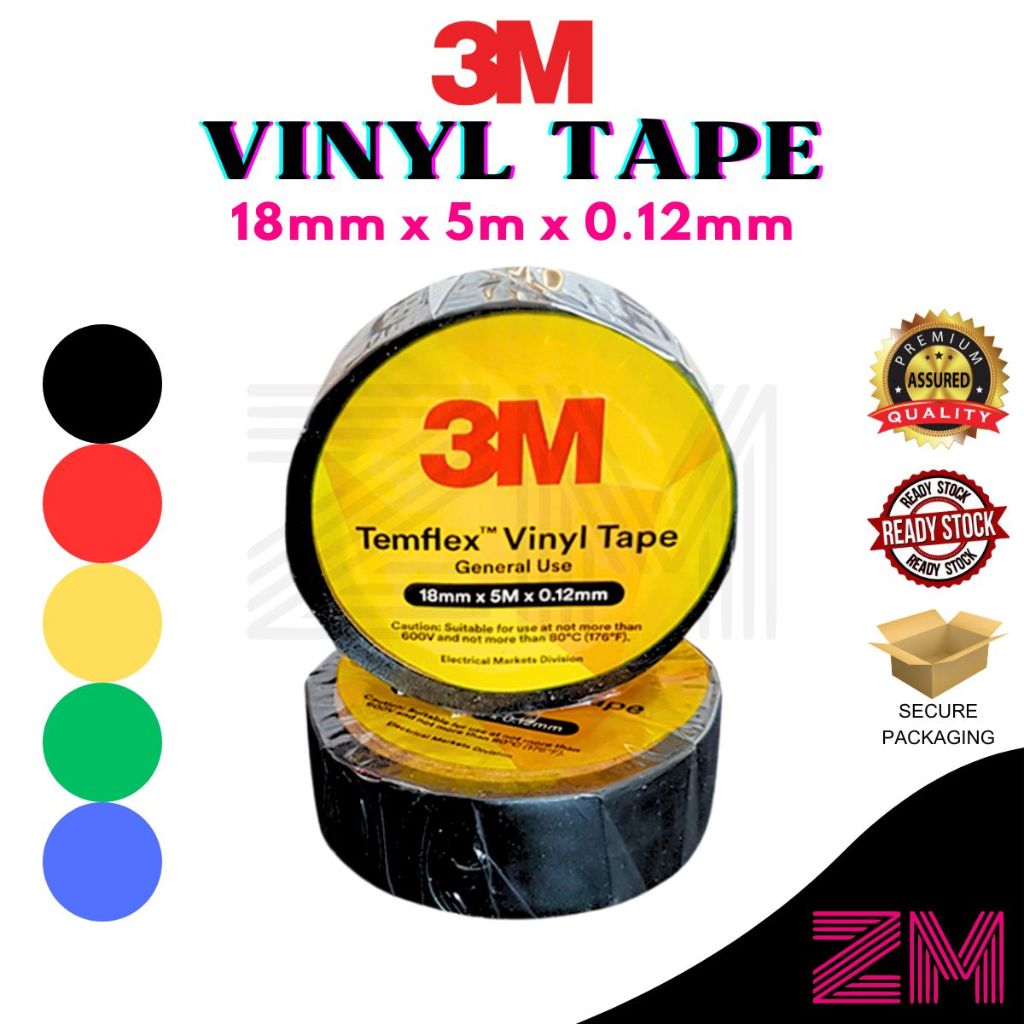 3M Electrical Tape Temflex Vinyl Tape PVC Waterproof Wire Tape ...