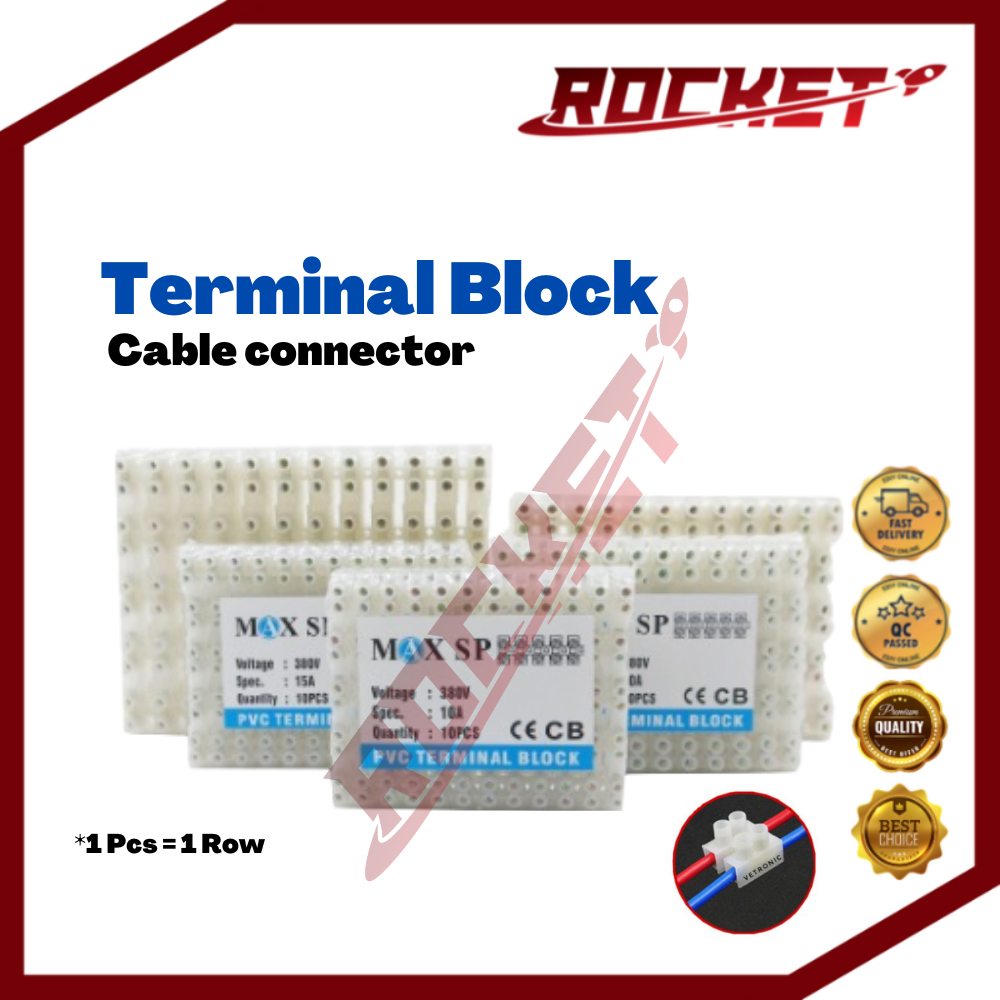 PVC Connector Terminal Block Electrical Wire Connector 12 Wayar ...