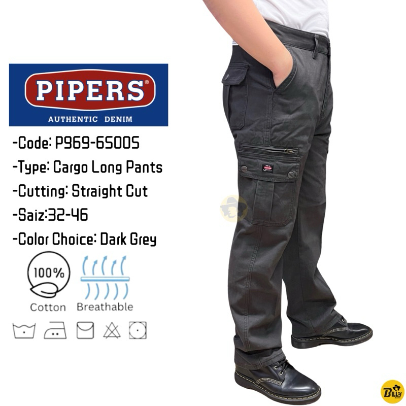 PIPERS Brand Men’s Straight Cut Cotton Cargo Pants ( P969 ) | Shopee ...