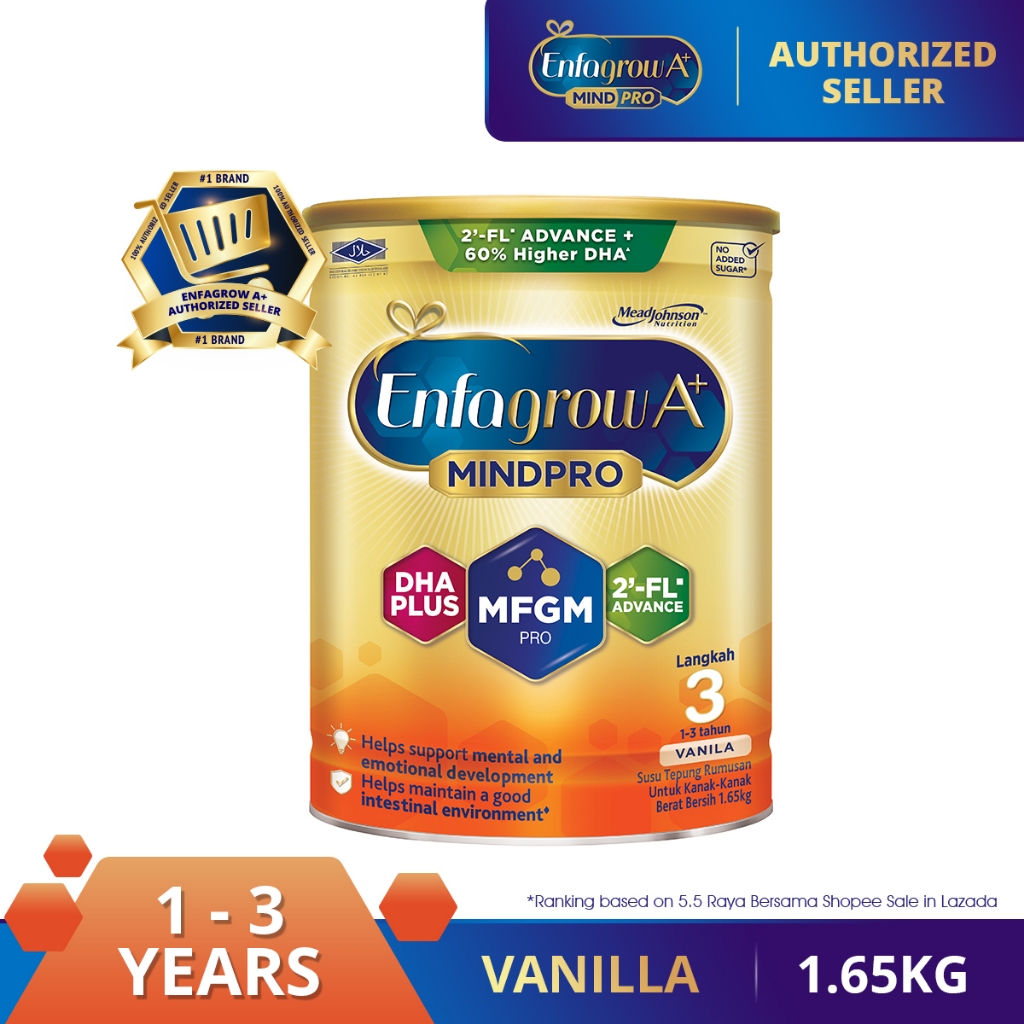 Enfagrow A+ MindPro 2FL Step 3 vanila - 1.65kg (Milk Formula) | Shopee ...