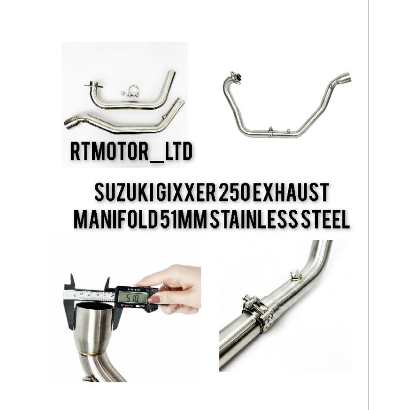 SUZUKI GIXXER 250 GIXXER250 EXHAUST MANIFOLD EXHAUST PIPE SYSTEM 51MM ...