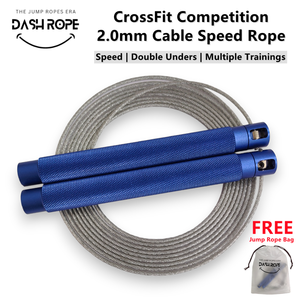 DASH ROPE 2mm Double Under Multiple Speed CrossFit Jump Ropes Steel ...