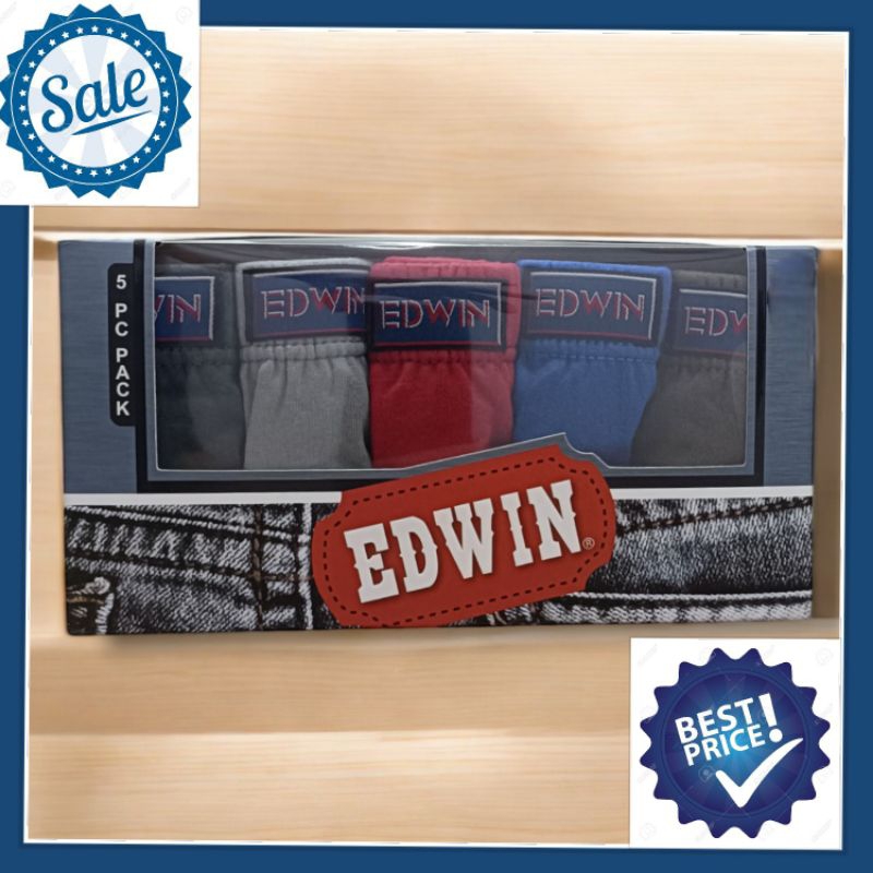 [5PCS/PACK] EDWIN MEN'S BRIEF UNDERWEAR COMFORTABLE HIGH QUALITY COTTON | Shopee Malaysia