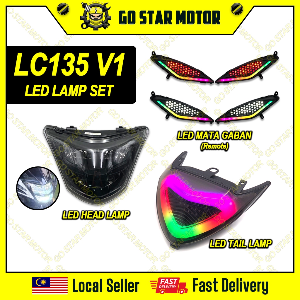 YAMAHA LC135 135LC V1 LED Head Lamp Tail Lamp Lampu LED Depan Belakang Mata Gaban Signal RGB ...