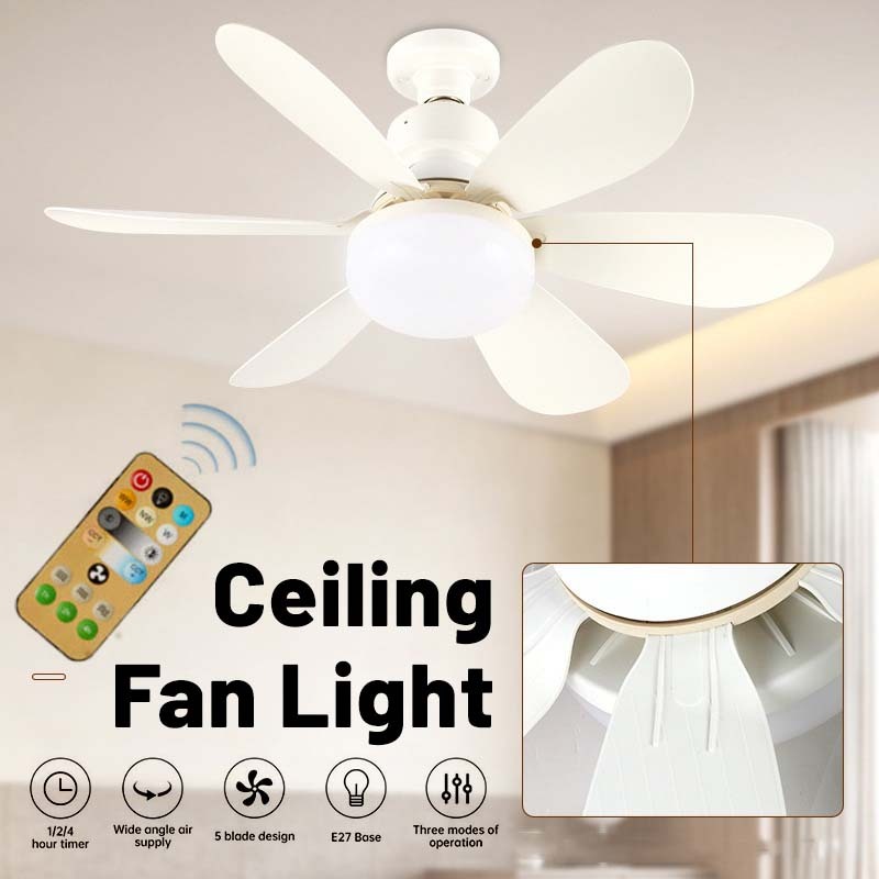 2 in1Fan Light 30W/40W Ceiling Fan E27 Smart Lighting Fan With three ...