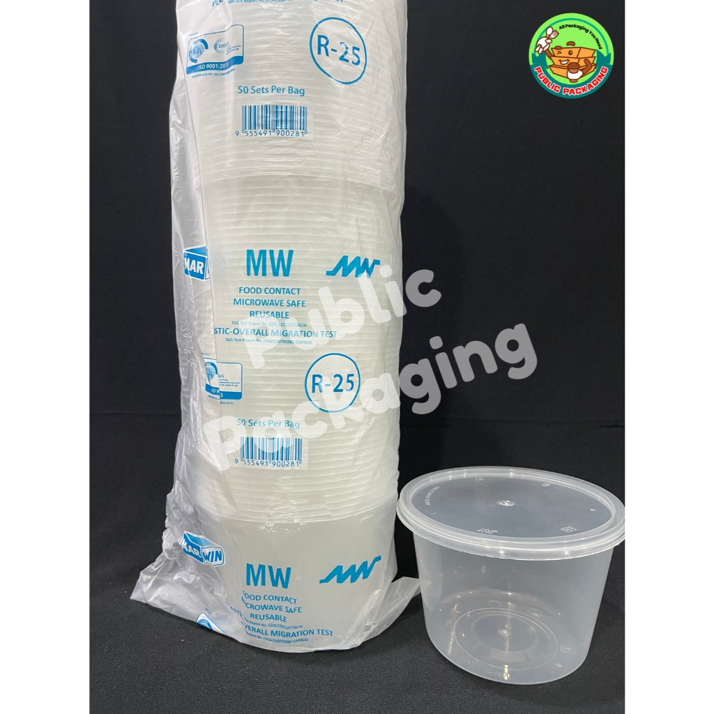 MW R25 - 25oz Round Disposable Plastic Food Container (50pcs±) / Bekas ...