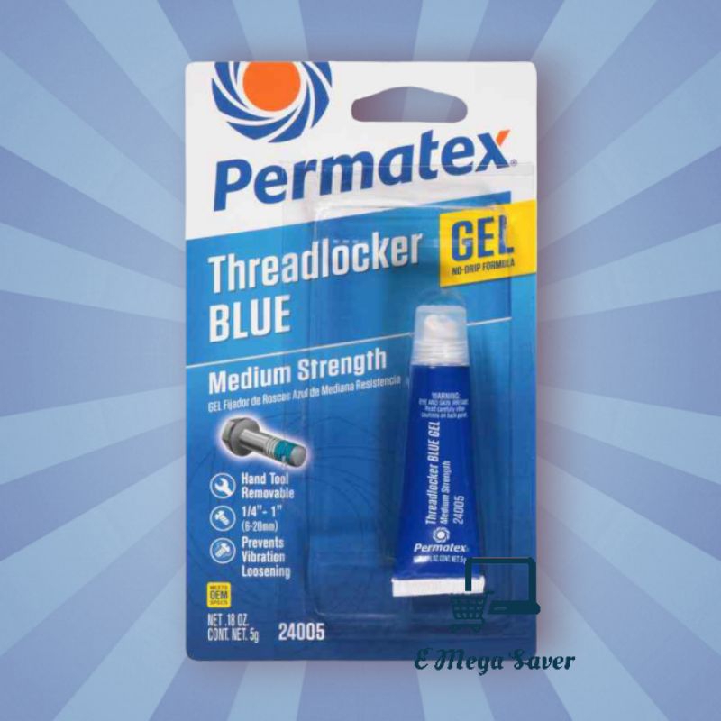 Permatex Medium-Strength Threadlocker Blue Gel 5g (0.18oz) | Shopee ...