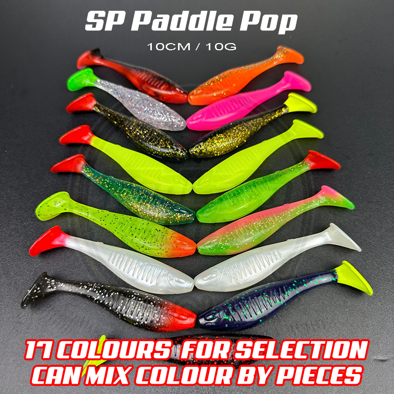 10cm SP Paddle Poop Silencer Soft Bait Soft Plastic T-Tail Soft Plastik ...
