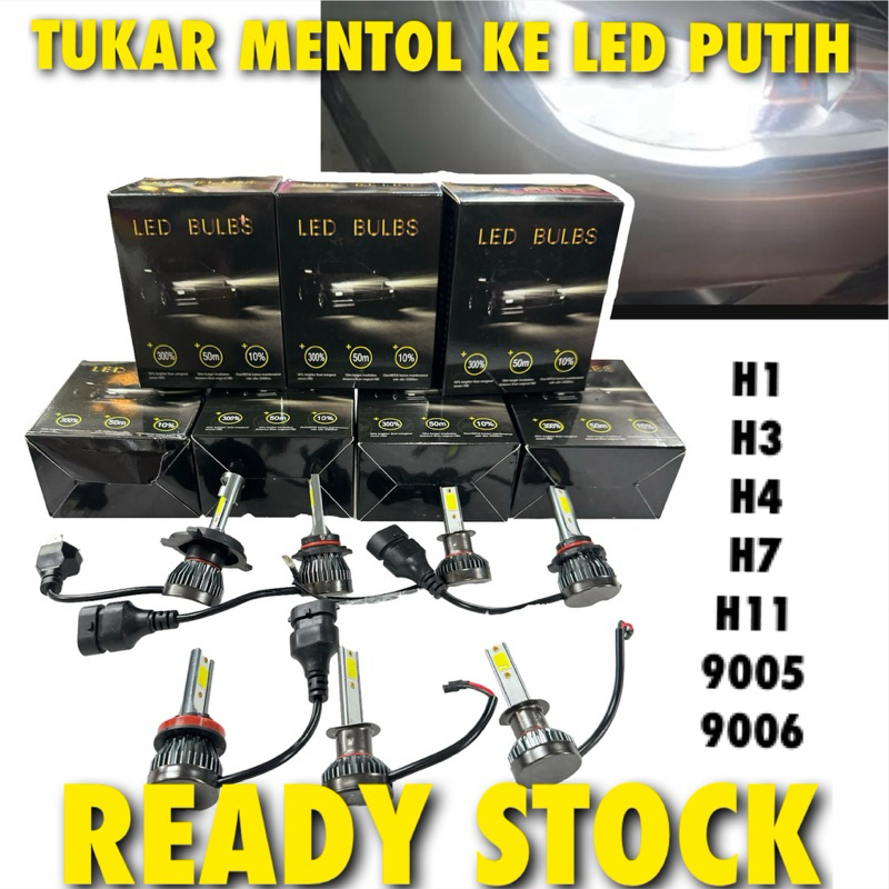 led putih kereta h1 h3 h4 h7 h11 9005 9006 myvi axia alza viva kenari ...