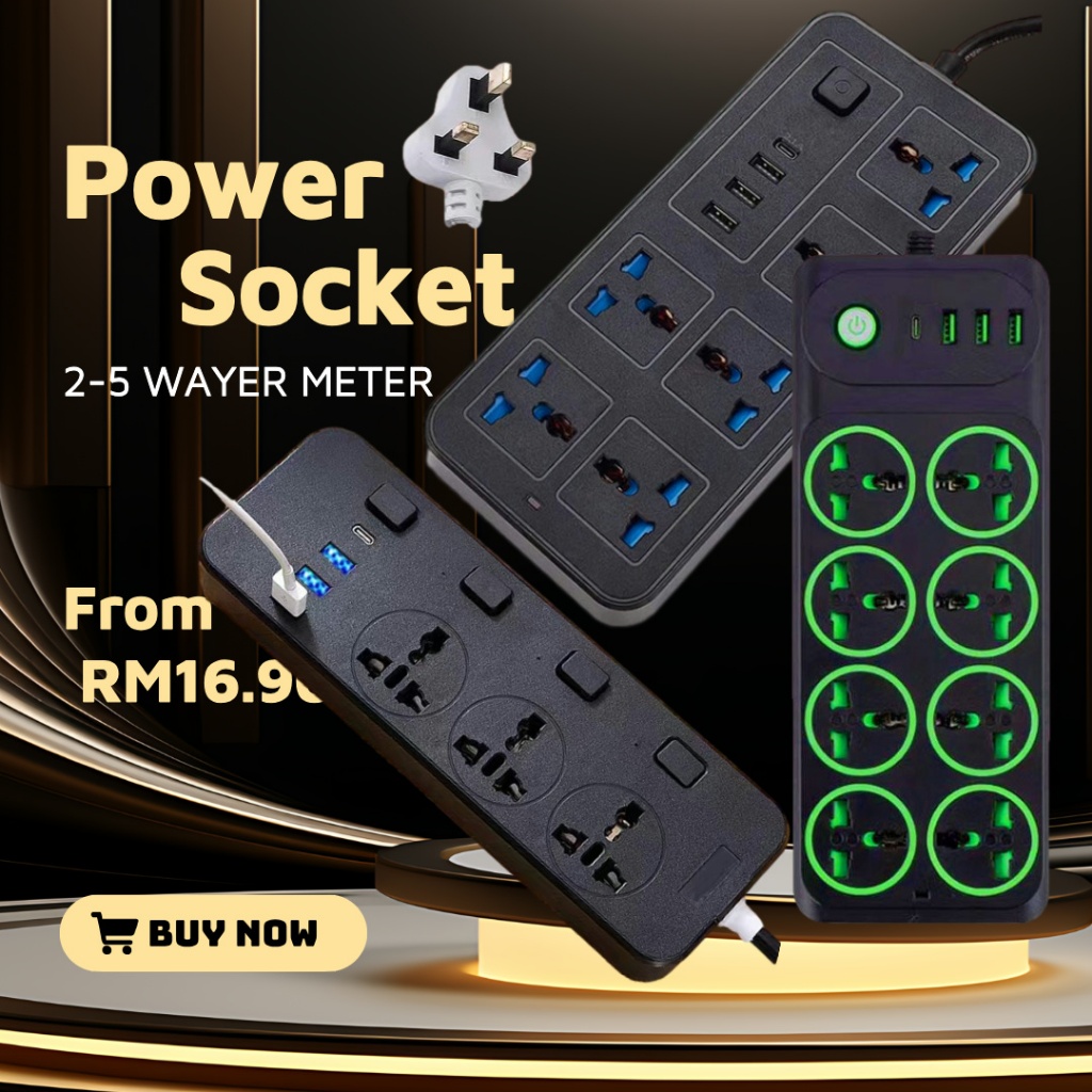 Universal 4/6 Power Socket Extension With USB Ports Power Strip Surge ...