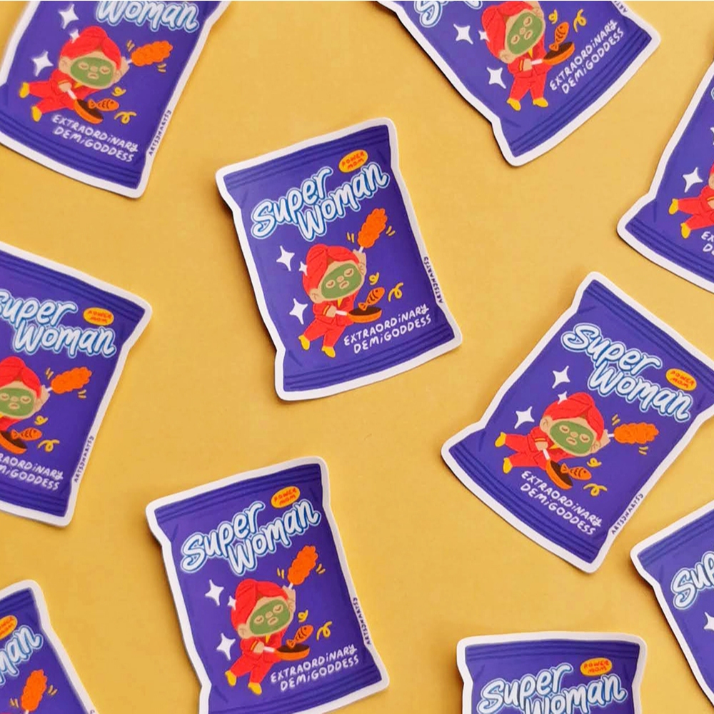 Waterproof/Vinyl Sticker Flake - Super Woman | Shopee Malaysia