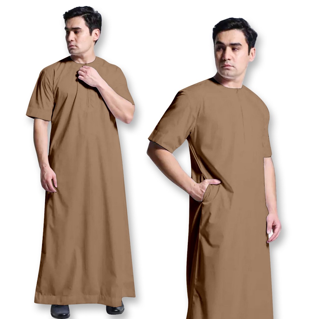 JUBAH BARU / JUBAH OMAN / JUBAH LENGAN PENDEK / JUBAH LEHER / JUBAH ...