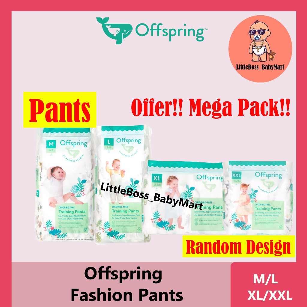 Offspring Premium Fashion Pants Diaper - (M42 /L36/XL30/XXL24) (Random ...