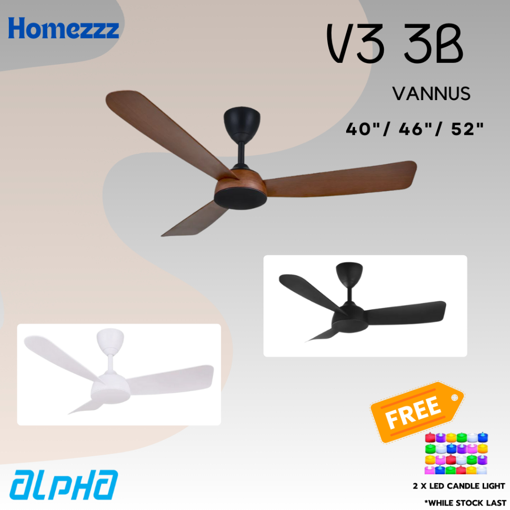 ALPHA Vannus - V3 3B 40 Inch 46 Inch 52 Inch DC Motor Ceiling Fan with ...