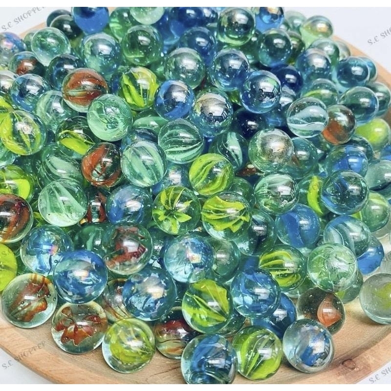 BORONG 12 PACK GLASS MARBLE GULI MARBLE TOYS GULI CONGKAK MAINAN ...