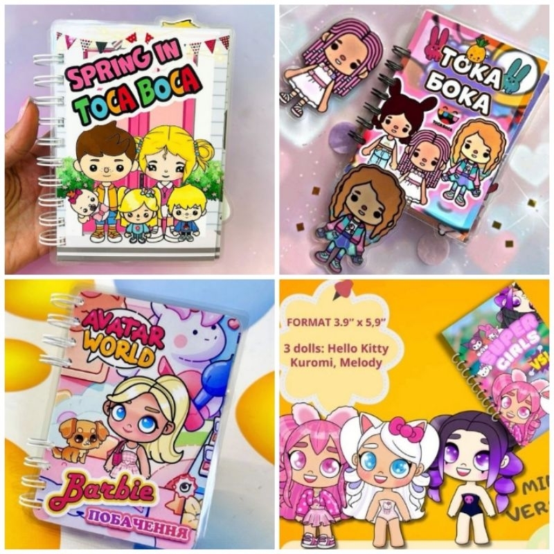 Paper Doll Mini Book Toca Boca Doll House/Avatar world/Mainan/Education ...