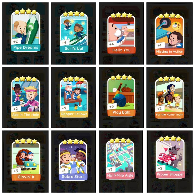 Monopoly GO 4-5 star Stickers | Shopee Malaysia