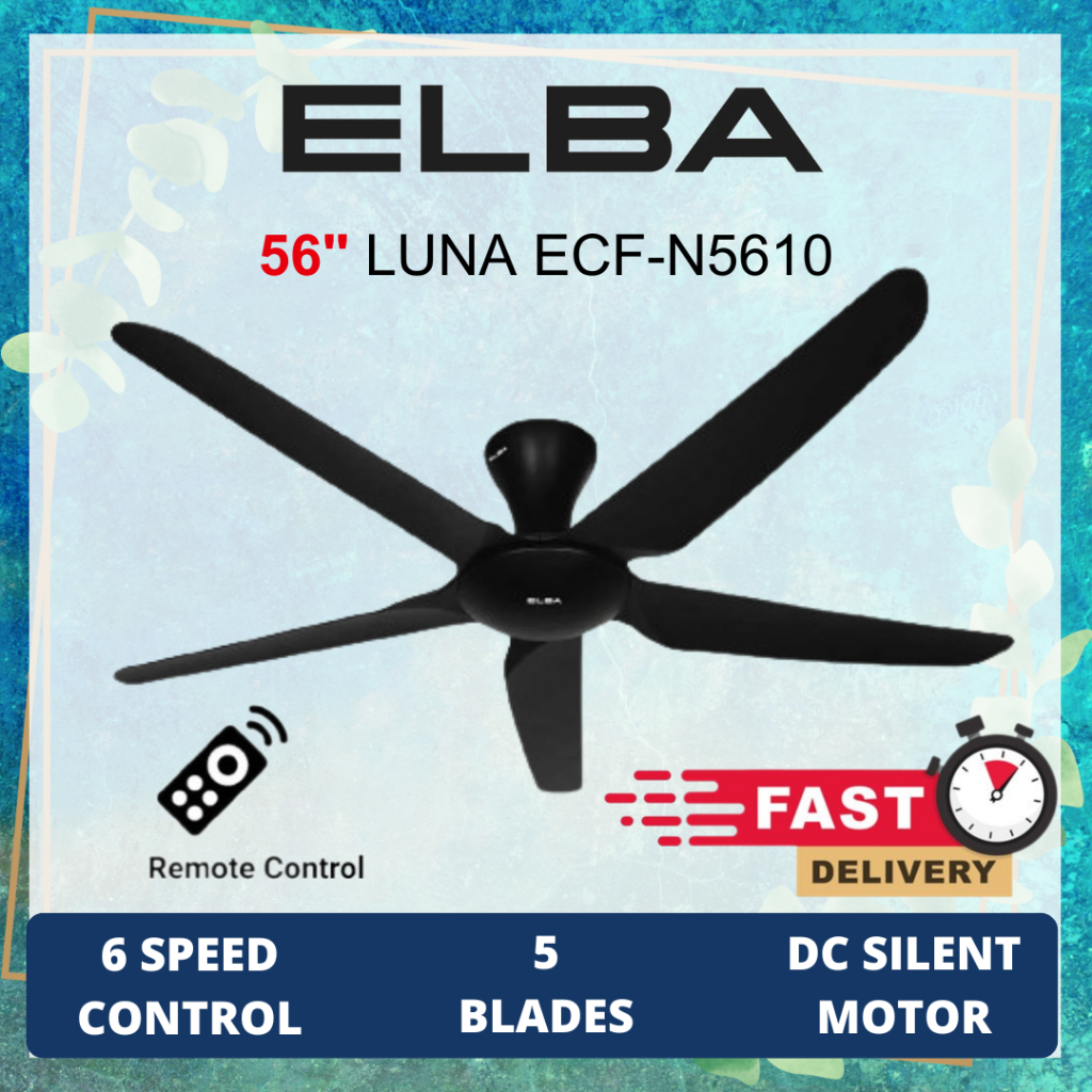 FREE SHIPPING 】 ELBA DC MOTOR REMOTE CONTROL CEILING FAN (56") ECF ...