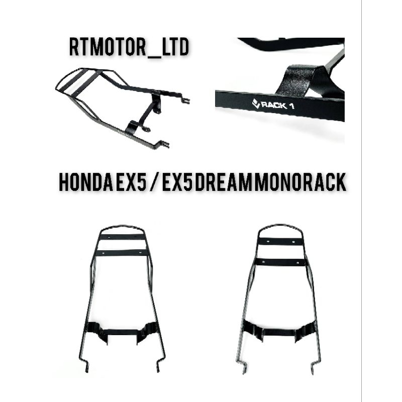 HONDA EX5 / EX5 DREAM REAR MONORACK HEAVY DUTY FOR GIVI GSB ALUMINIUM TOP BOX TAPAK BOX BELAKANG ...