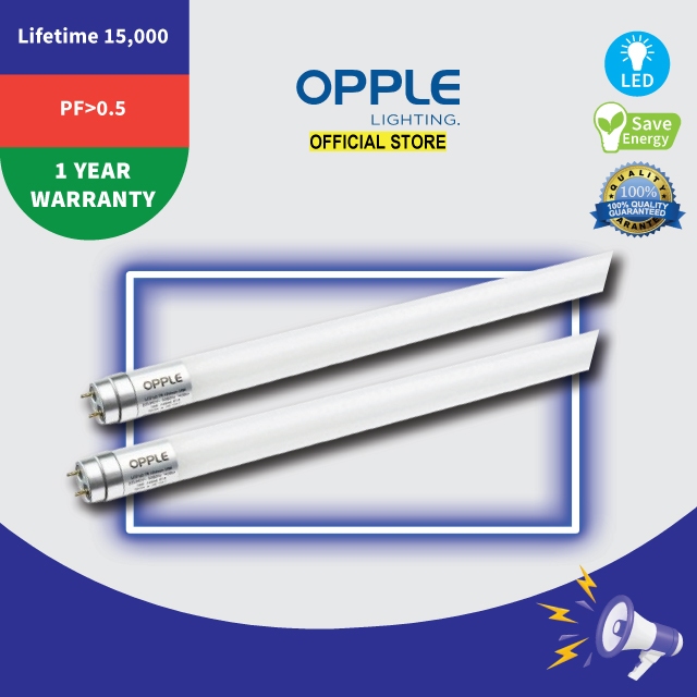 OPPLE LED Utility T8 U2B Tube (2020 Model) - DOUBLE END 9W/2FT - 18W/4FT (25pcs/carton) | Shopee ...