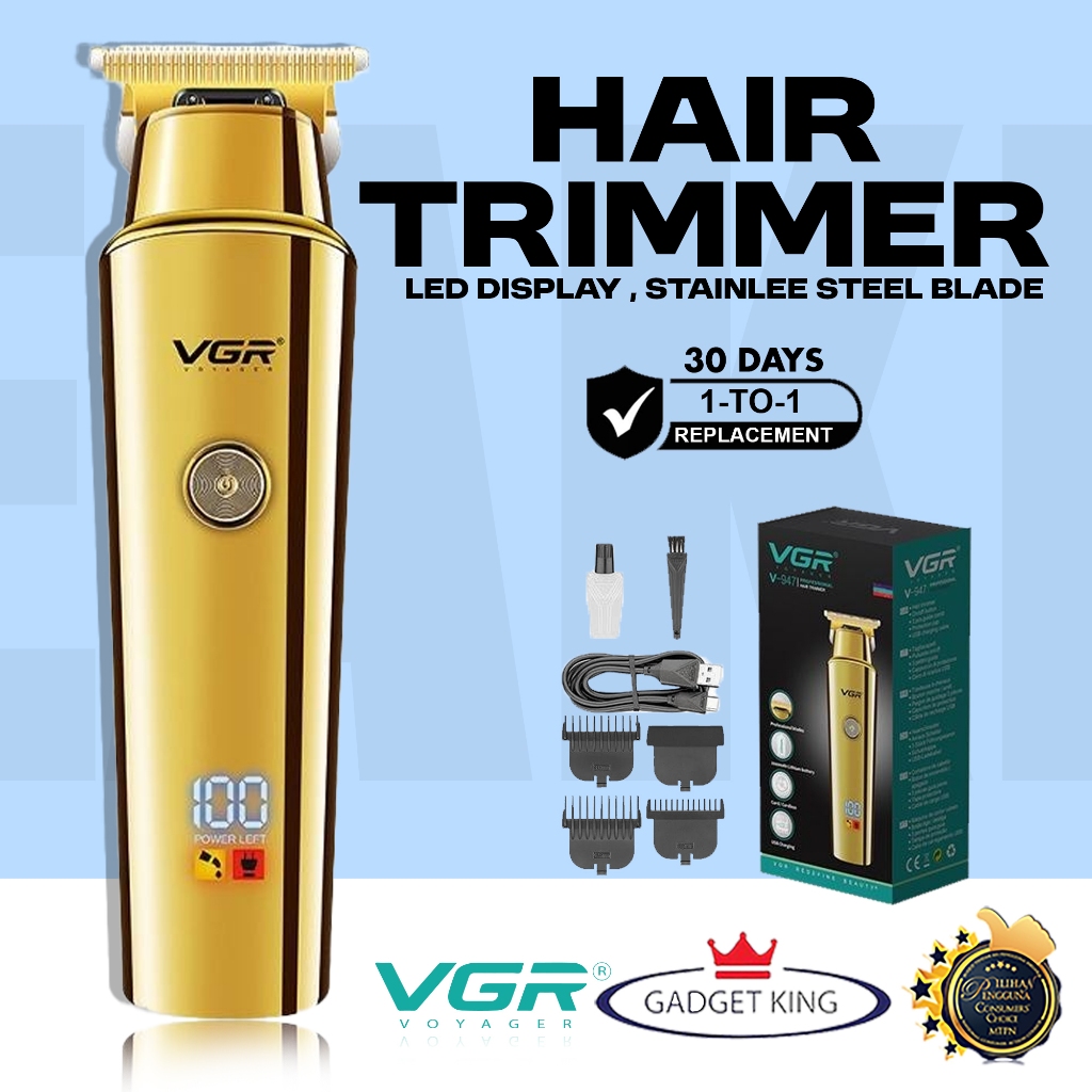 VGR V-947 Zero Adjustable Professional Rechargeable Hair Trimmer Japan Design Hair Clipper Kit ...