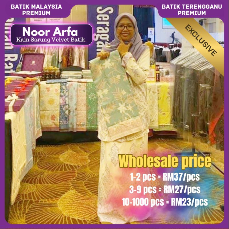 Noor Arfa Kain Sarung Velvet Batik Malaysia ORIGINAL | Shopee Malaysia