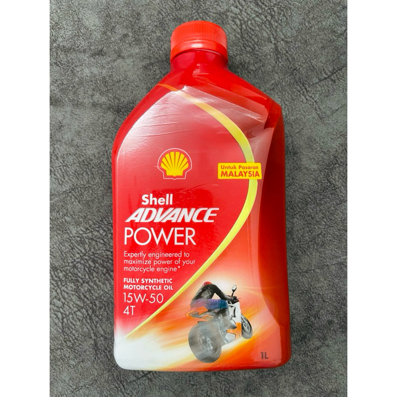 Shell Power 15W-50 Advance 4T 100% Original - Fully Synthetic 1L ...