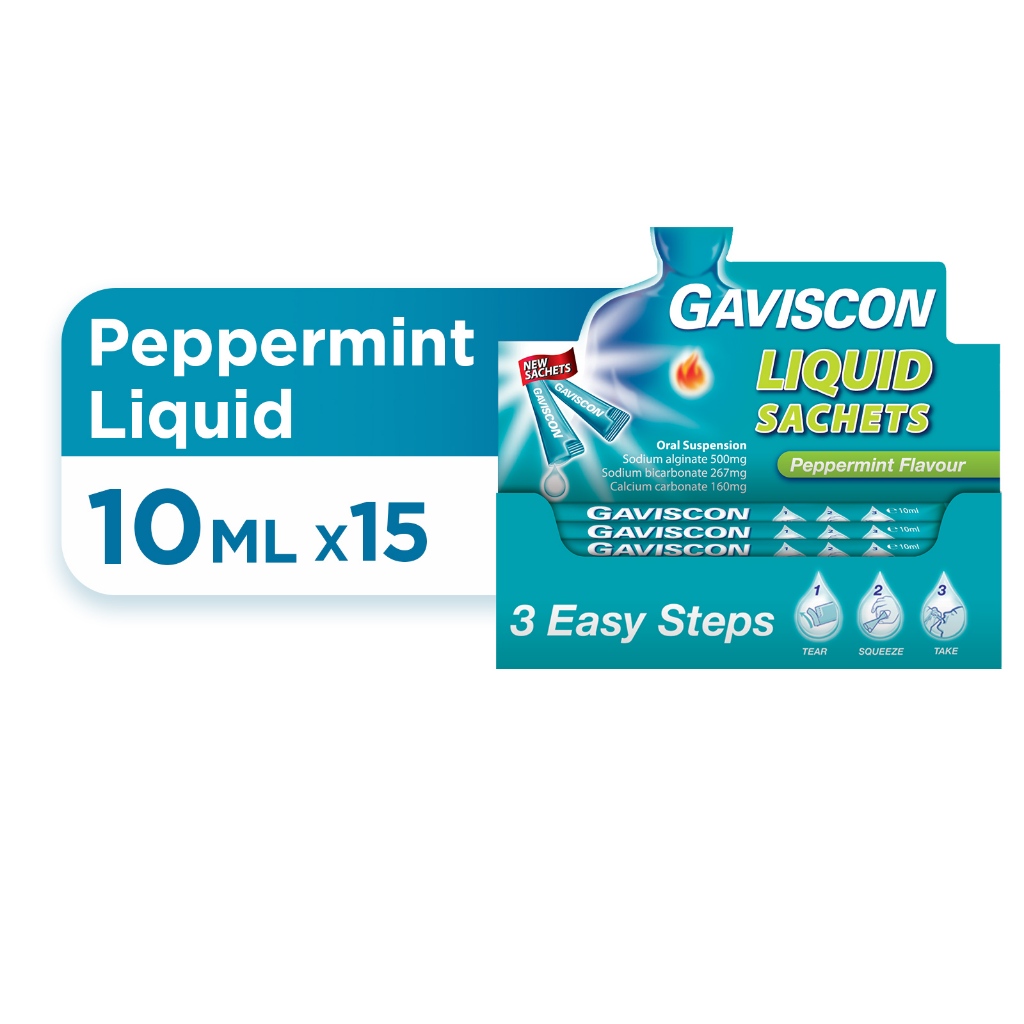 Gaviscon Peppermint Liquid Sachet 10ml/10ml x5/10ml x15/10ml x30 ...