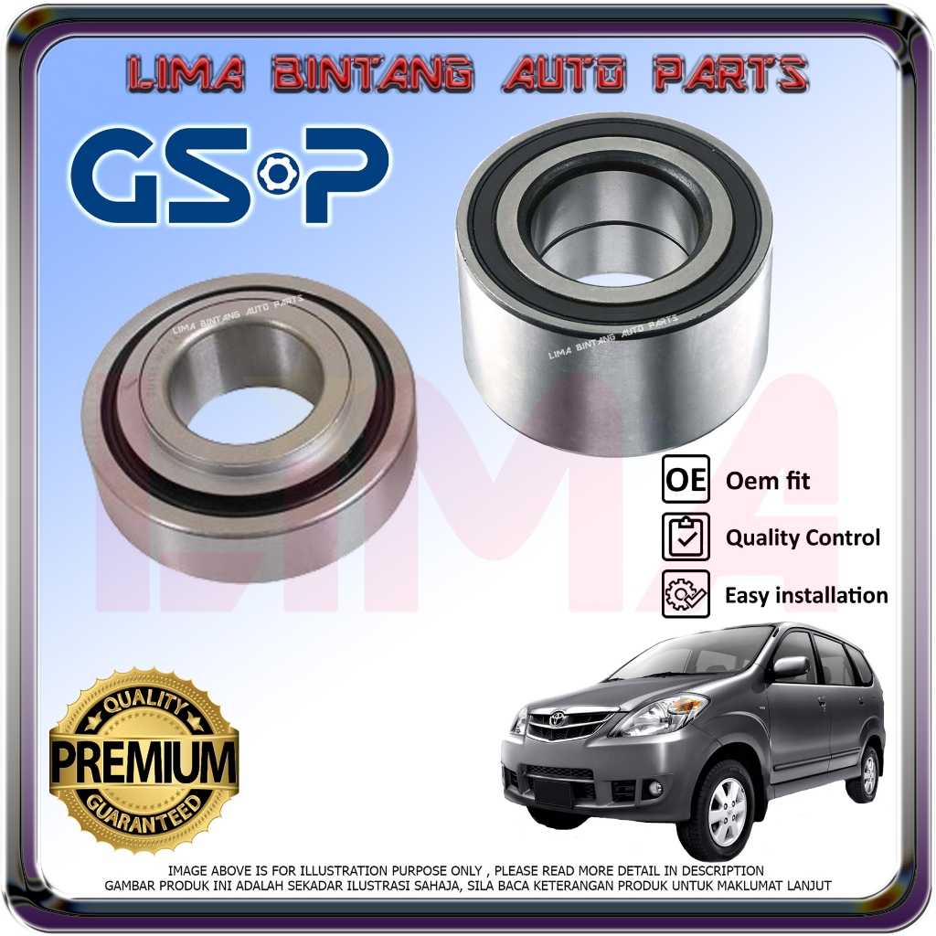 Toyota Avanza F601 F602 Front / Rear Pump Bearing , Wheel Bearing GSP ...