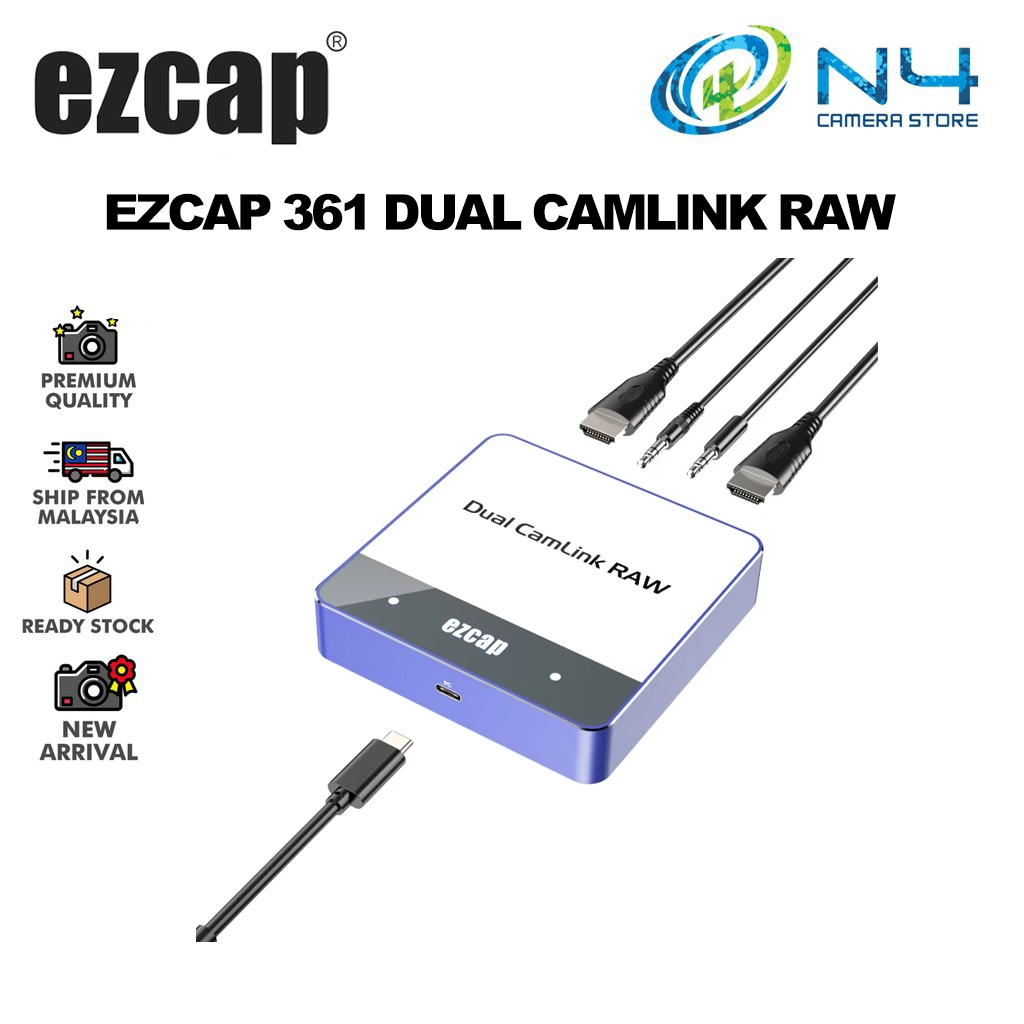 EZCAP 361 Dual CamLink RAW Two HDMI Video Capture and Live Streaming ...